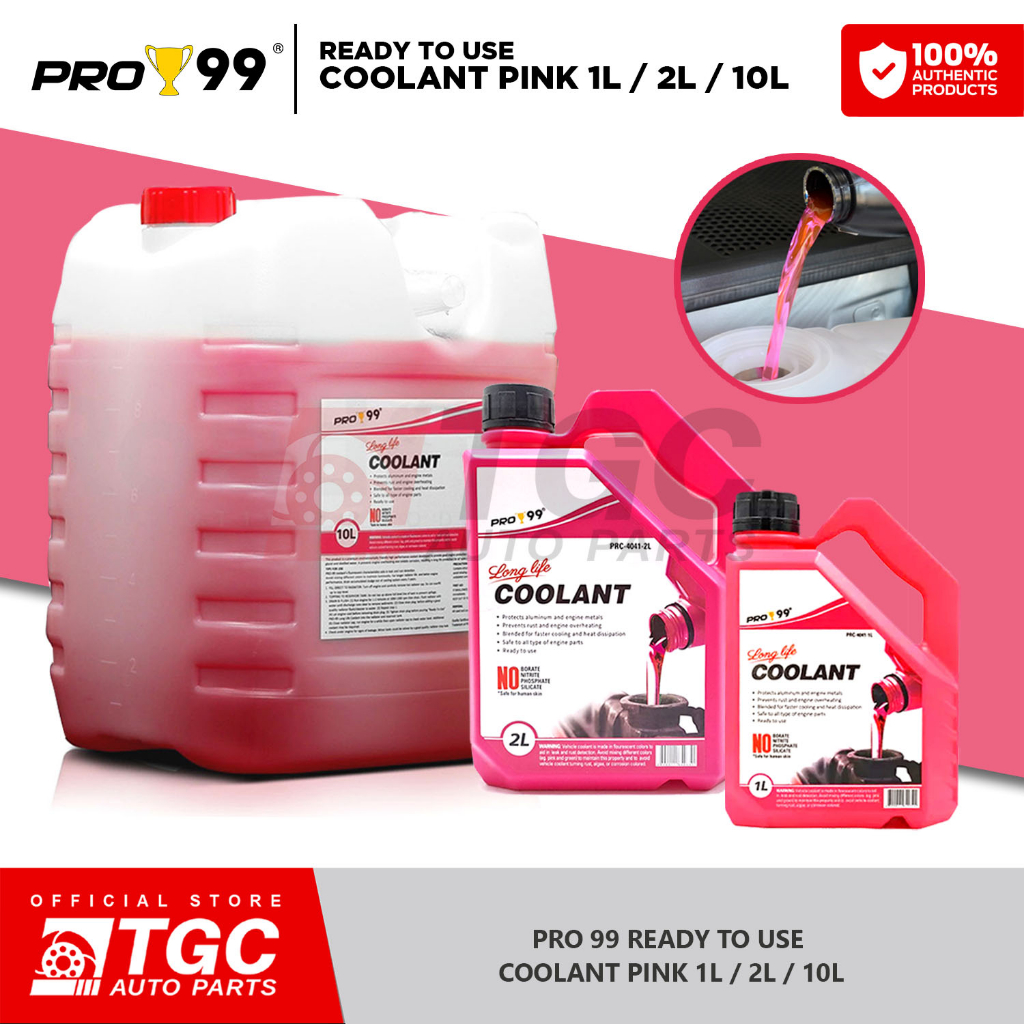 Pro 99 Long Life Antifreeze Coolant Ready to use Anti-Freeze Pink 10L | Shopee Philippines