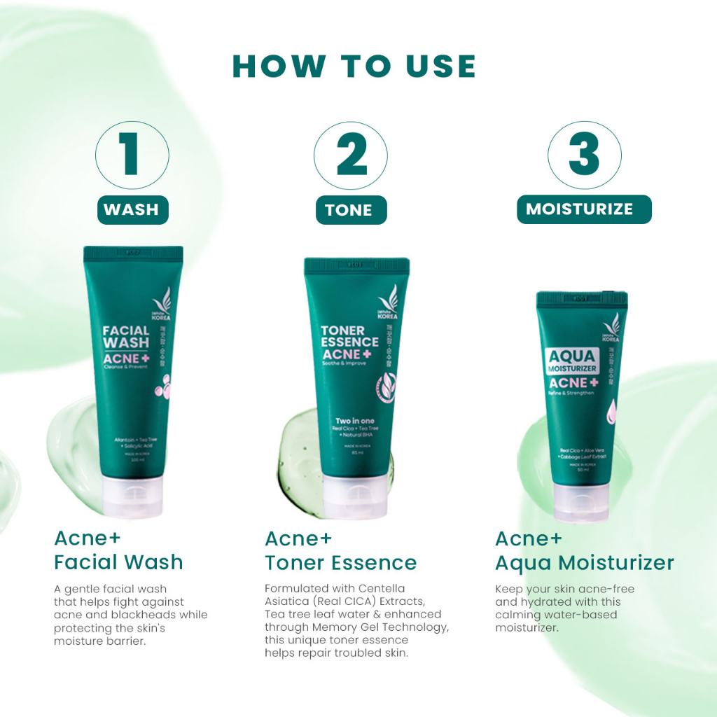 iWhite Korea Acne+ Skincare Line Bundle 3-Step Routine for Acne-Prone ...