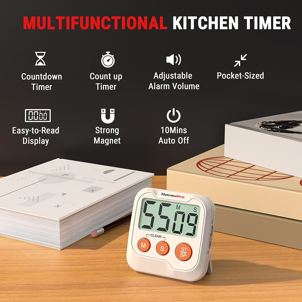 ThermoPro TM03 Digital Kitchen Timer with Large LCD Screen, Countdown ... ThermoPro TM03 Digital Kitchen Timer with Large LCD Screen, Countdown ...