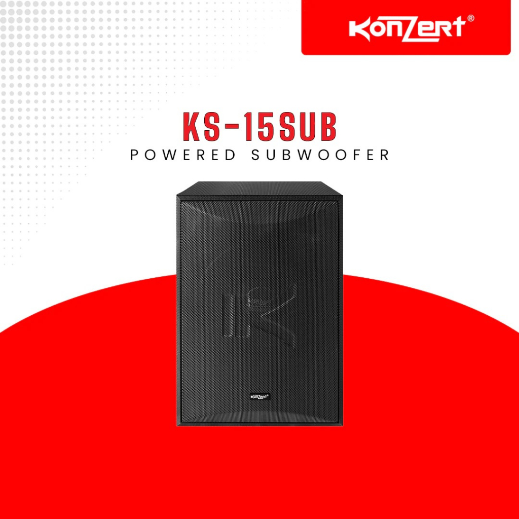 Konzert KS-15SUB 15" 400W Active Subwoofer w/ Amp, 2-Port Bass Reflex ...