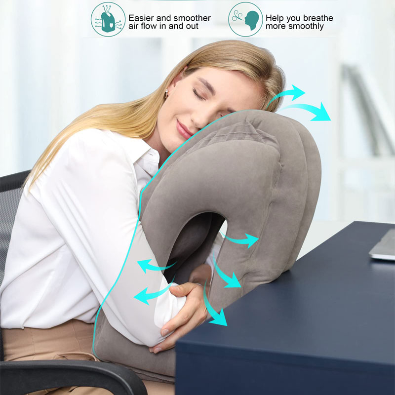 Inflatable Neck Pillow Travel Air Pillow for Sleeping Nap Pillow Desk ...