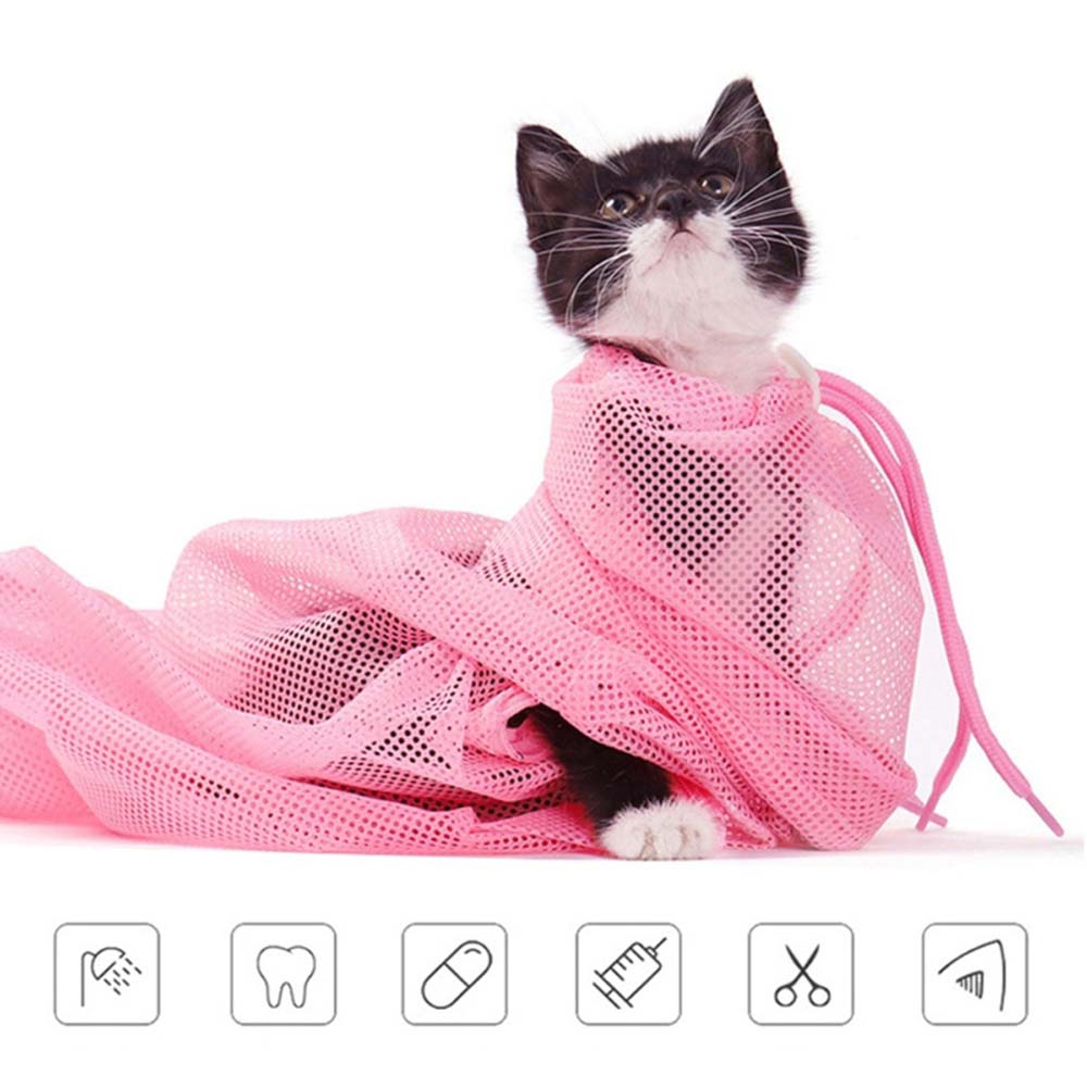 Cat Grooming Bath Bag Mesh Pet Nail Care Net Anti Bite Scratch For Cat ...