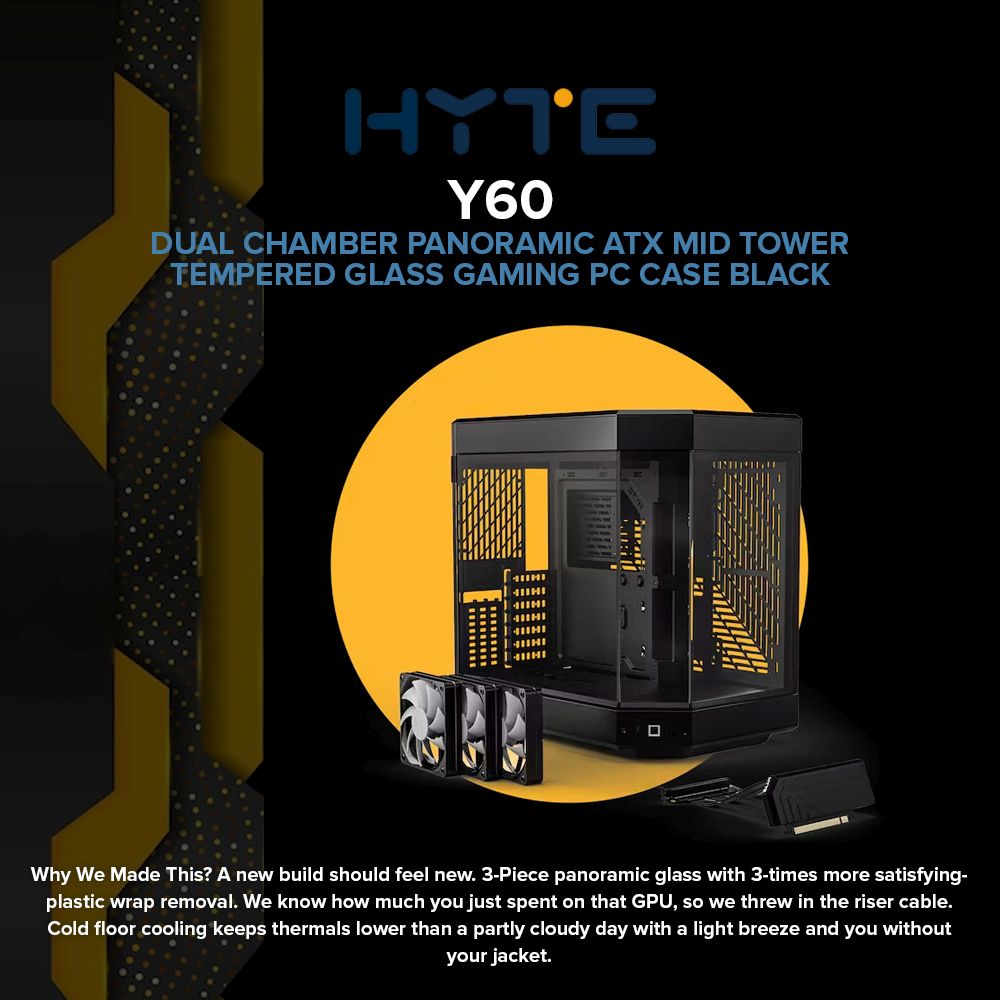 EasyPC| HYTE Y60 Dual Chamber Panoramic ATX Mid Tower Tempered Glass ...