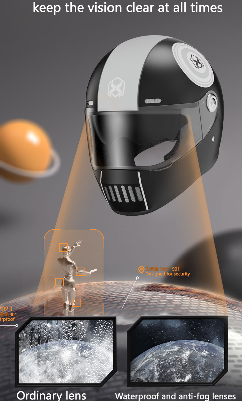Motorcycle full-face helmet unisex dual-mirror helmet dust-proof anti ...