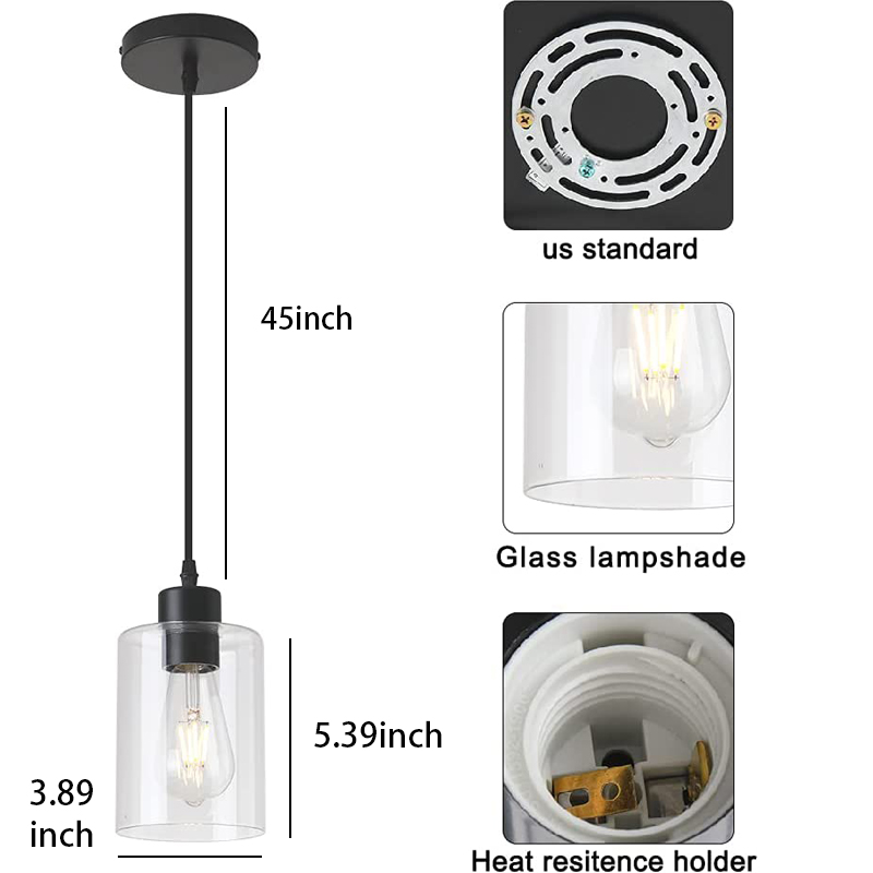 Pendant Light Modern Industrial Glass Barrel Drop Light for Dining Room ...