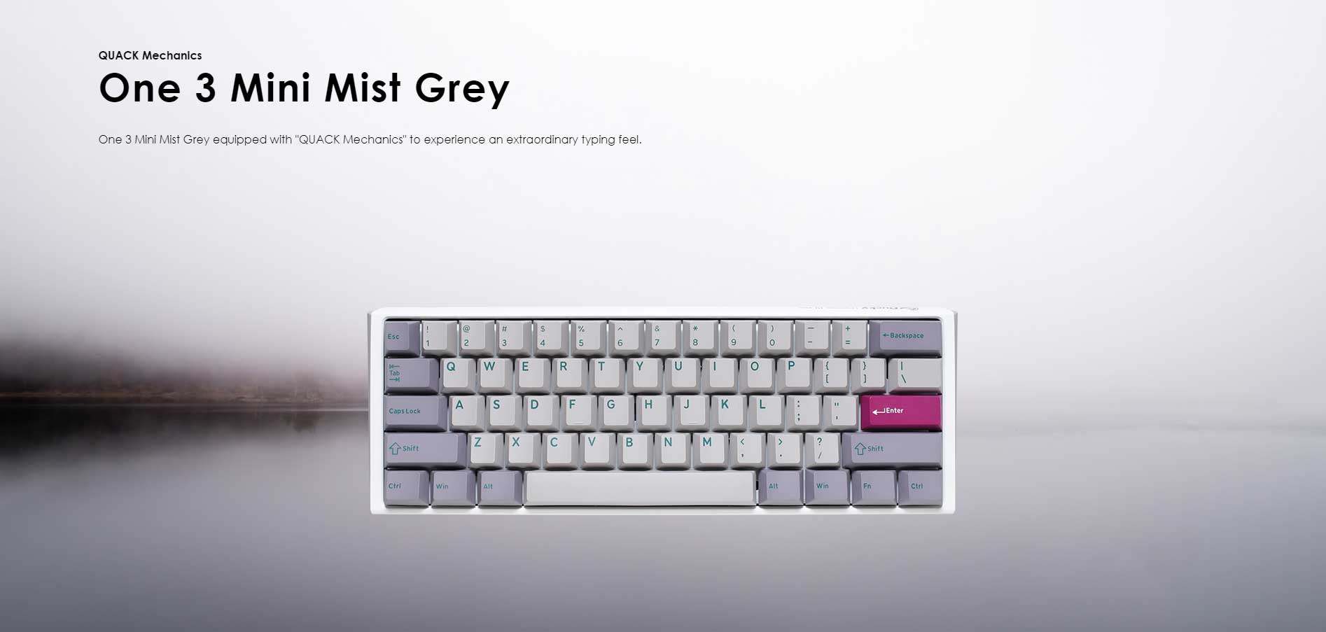 Ducky One 3 Mini Mist Grey Hotswap RGB Double-Shot PBT Mechanical ...