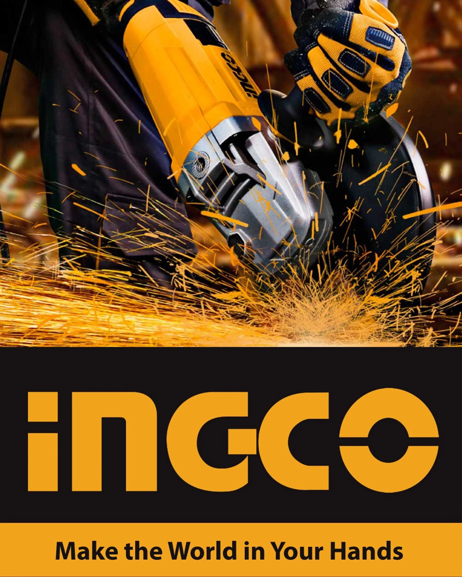 INGCO 900W Electric Angle Grinder w/ 4" Disc Diameter M10 Spindle ...