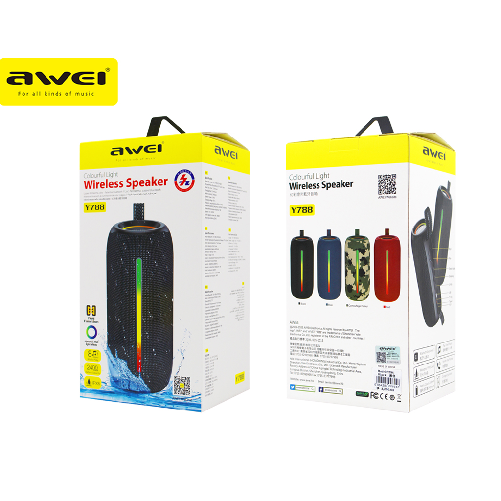 Awei Y788 TWS Dynamic Rgb Colorful Light Wireless Portable Bluetooth ...