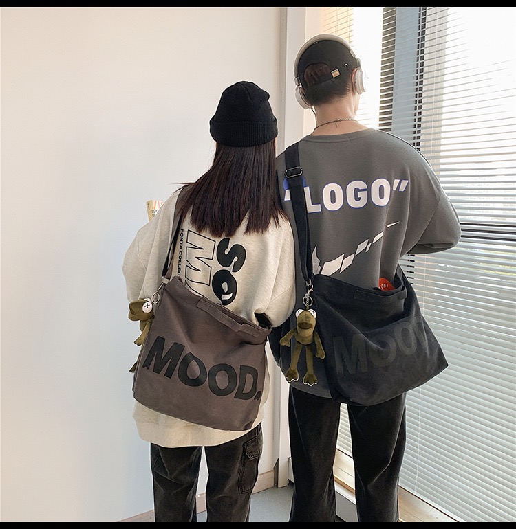Yvon Korean Fashion Couple Canvas Shoulder Sing bag for man woman ...