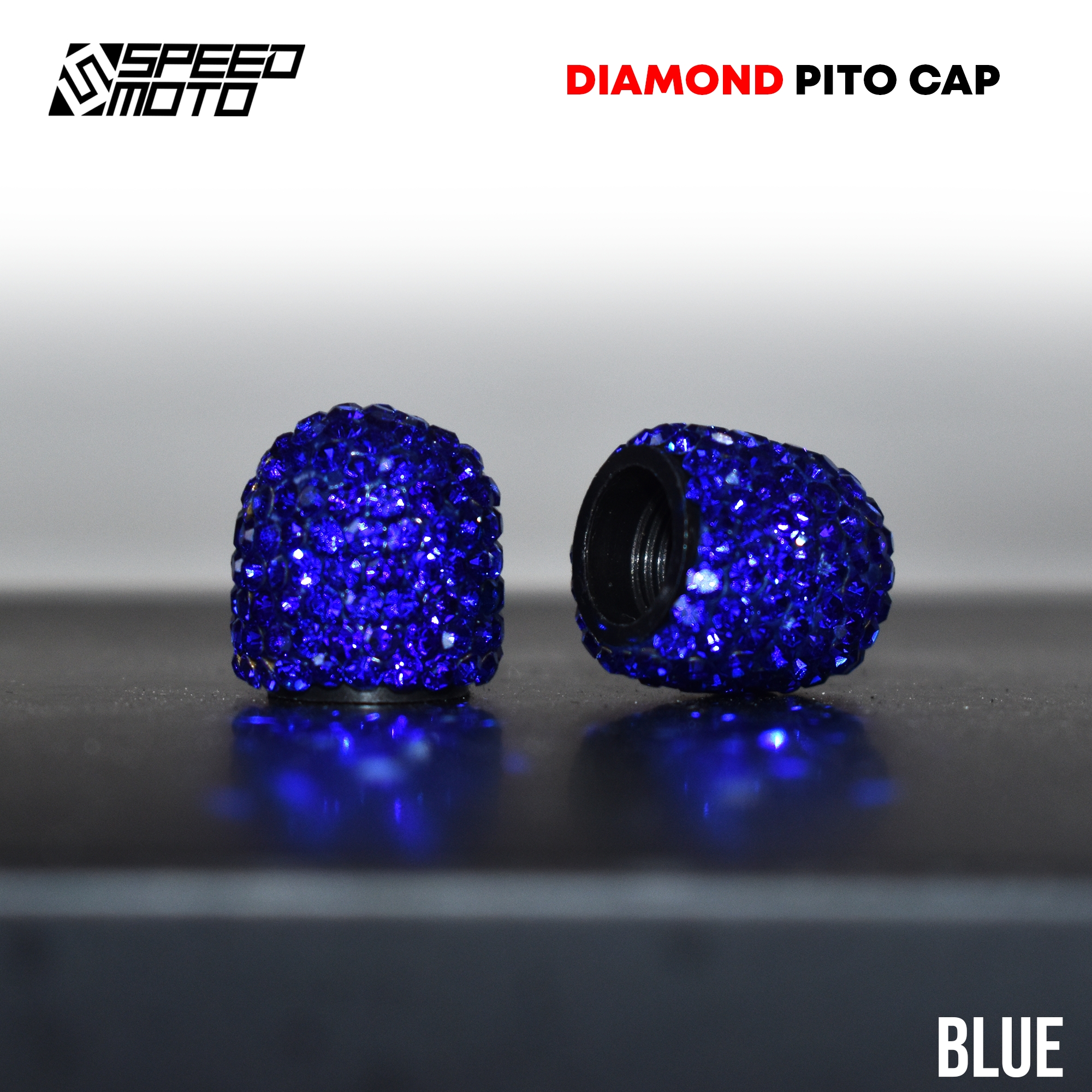 UNIVERSAL DIAMOND STYLE TIRE VALVE/PITO CAP 8917 FOR MOTORCYCLES AND ...