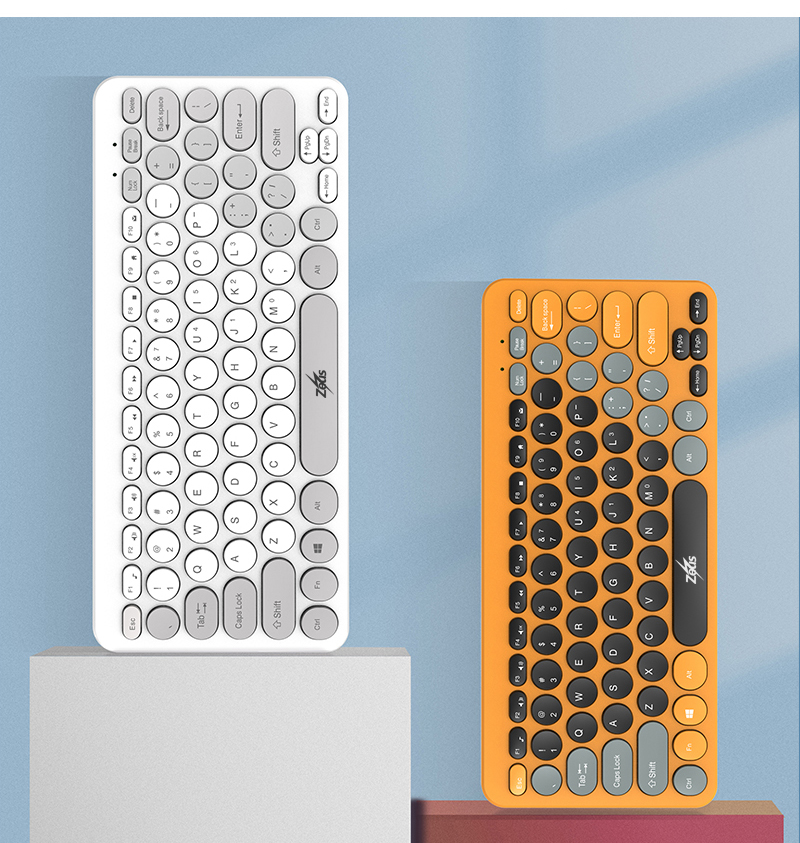 Zeus GK-500 Wireless Keyboard and Mouse 2.4GHz Wireless Retro Cute Slim ...