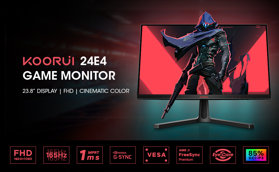 Koorui 24E3 165Hz 1ms 23.8" IPS FHD / G2411P (24E3 V2) 200Hz 1ms 23.8 ...