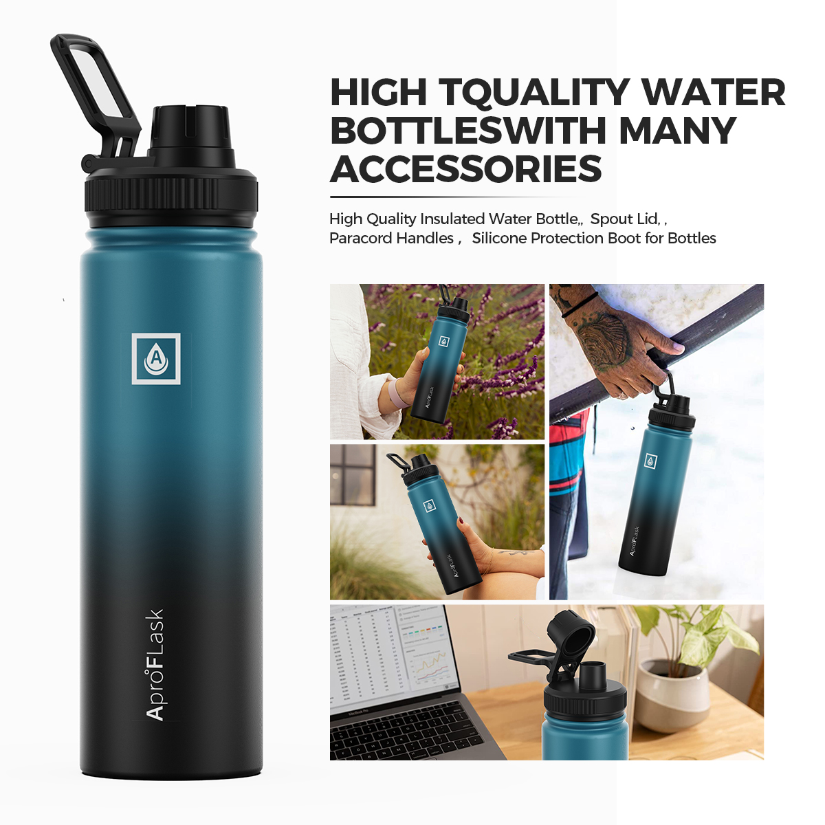 Apro°Flask 22oz/32oz Tumbler Hot and Cold Wide Mouth Thermos Vacuum ...