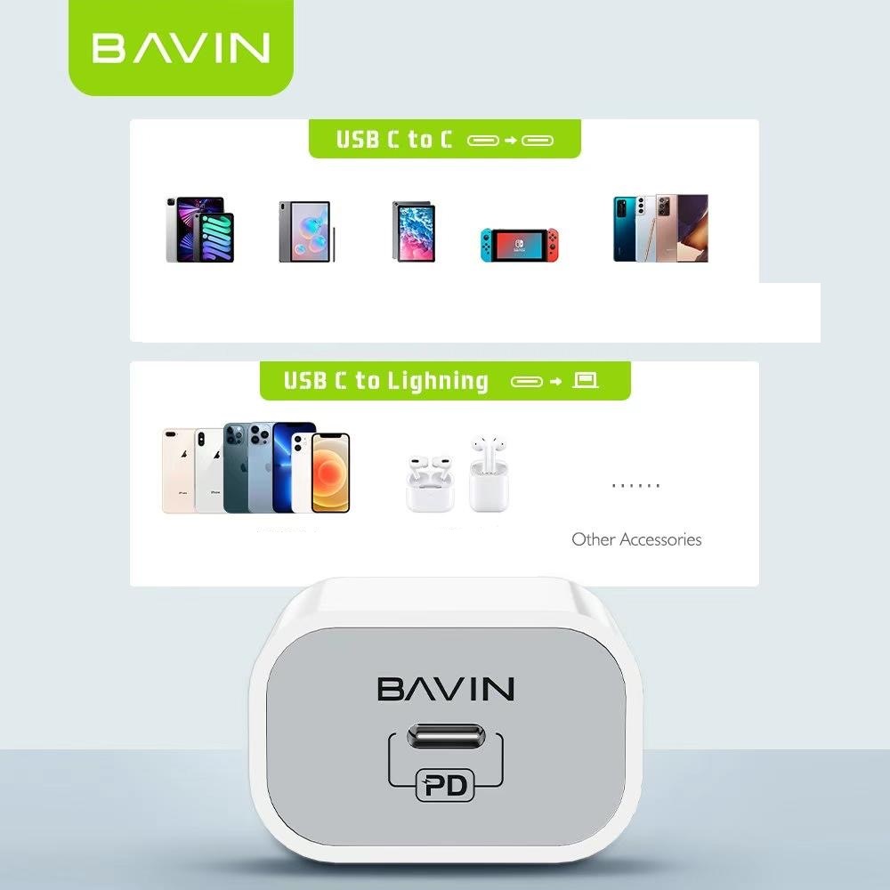 LMJ BAVIN PC850 20W PD Type-C Fast Charging Adapter Fireproof And Heat Resistant Universal ...