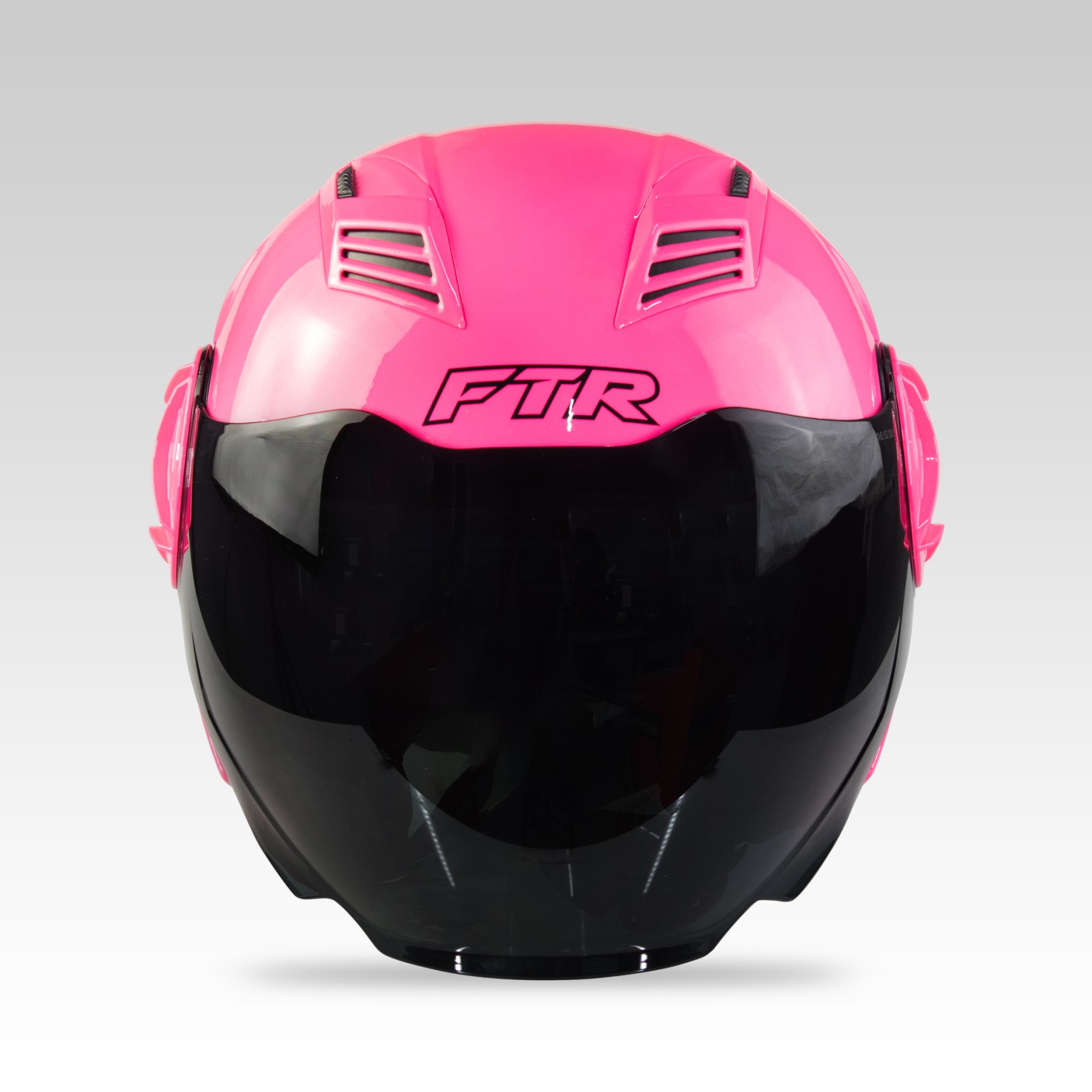 FTR Helmets Urban - Solid Glossy Pink Half Face Open Face Dual Visor ...