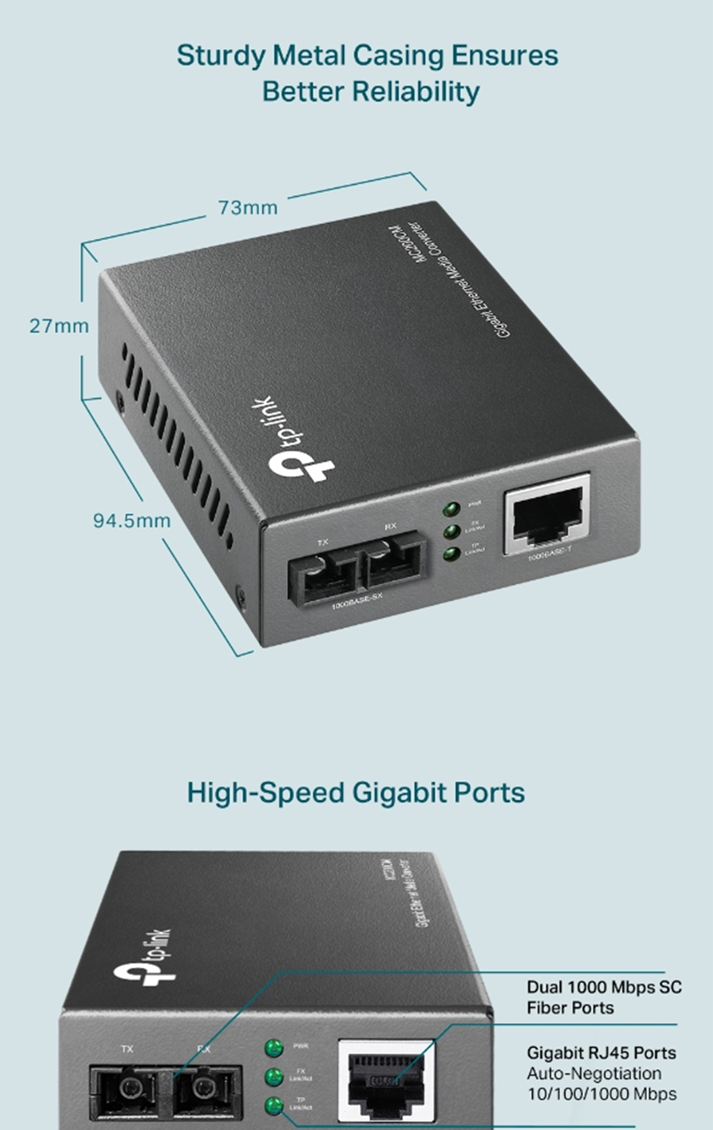 TP-Link | MC200CM | Gigabit | Multi-Mode | Media | Converter | Shopee ...
