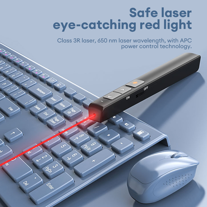 Deli Plug And Play Laser Pointer USB Pointer Wireless Presenter 100m ...