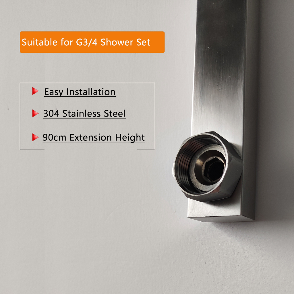 KOYOT 304 Stainless Steel Shower Extender 90cm Square Shower Extension ...