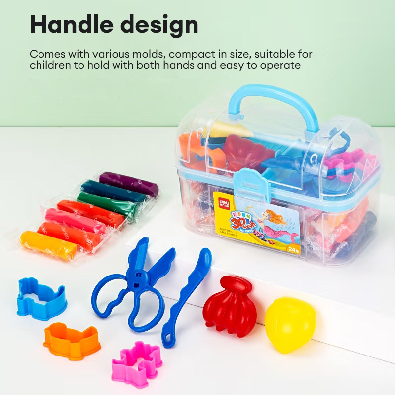 Deli Kids Toys DIY Plasticine Kids Safty Clay Dough Toy Set 67825 ...