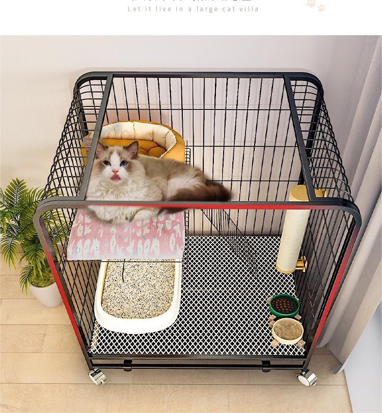 Large Big Cat Cage Pet Cage 2/3 4 Layer Cat House With Door Ladder ...