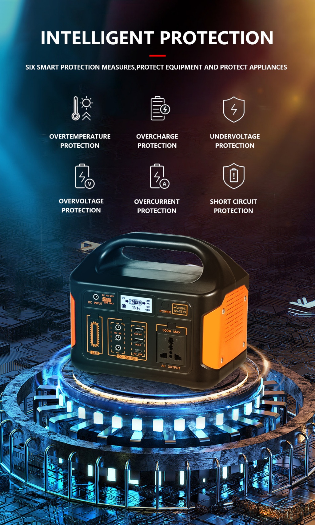 NSS 300W 80000MAH Portable Power Station with 50W Solar Panel Set for ...