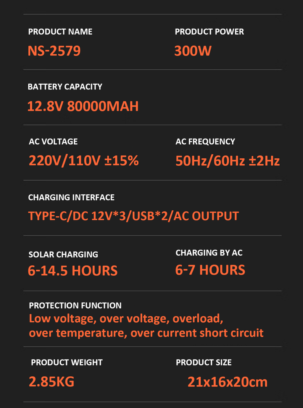 NSS 300W 80000MAH Portable Power Station with 50W Solar Panel Set for ...