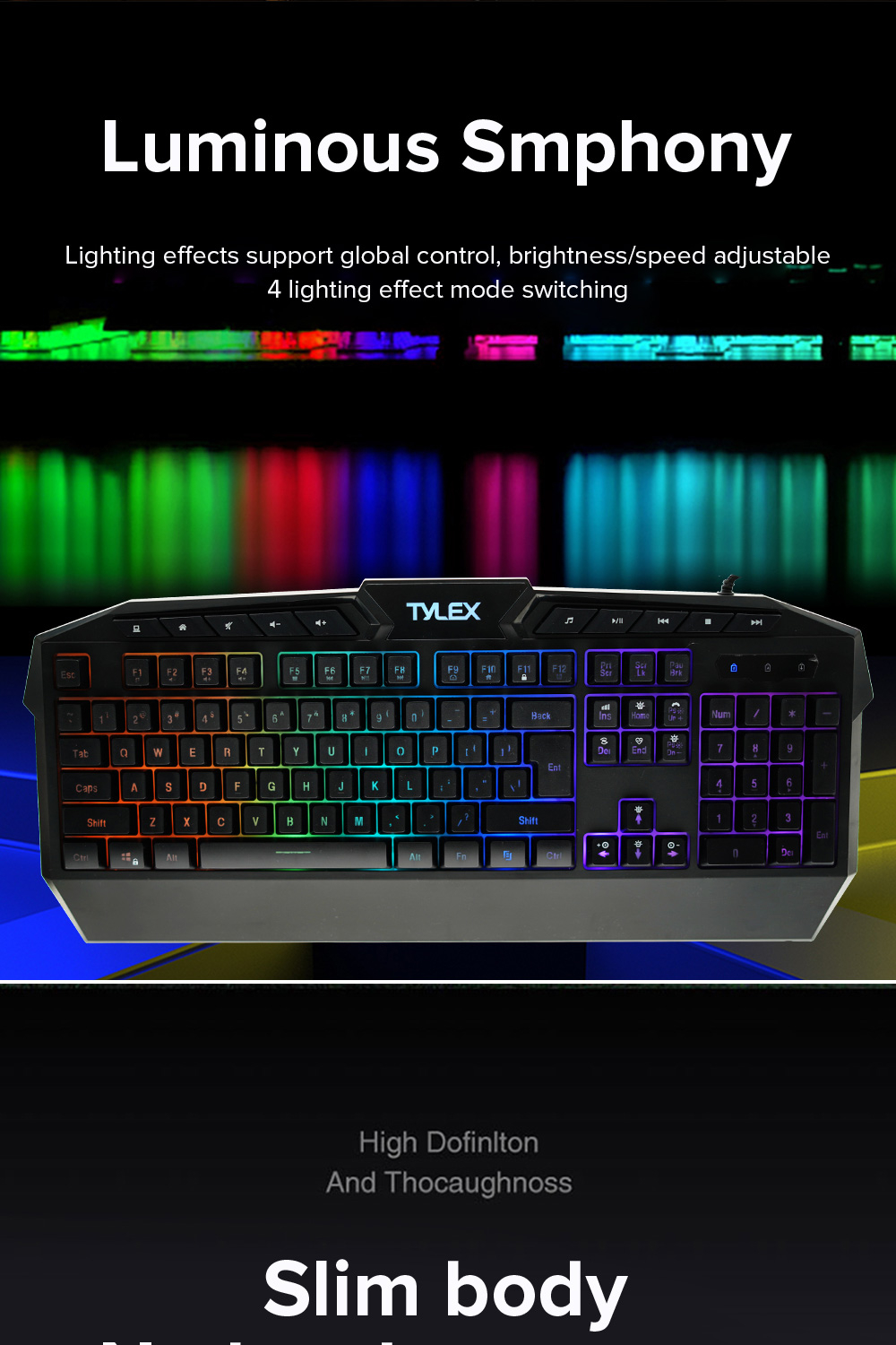 TYLEX X-Z55 Multimedia RGB Gaming Backlit Keyboard | Shopee Philippines
