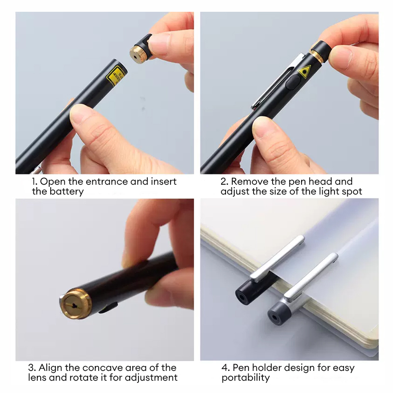 Deli Laser Pen Turning Pen Projector Pen Multi-function Electronic Red ...