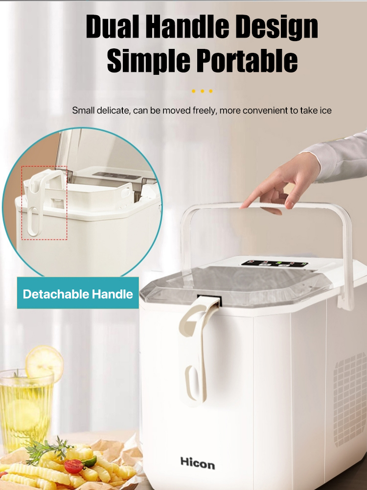 Hicon Ice Maker Double handle Ice Machine Automatic Cleaning Round Ice ...