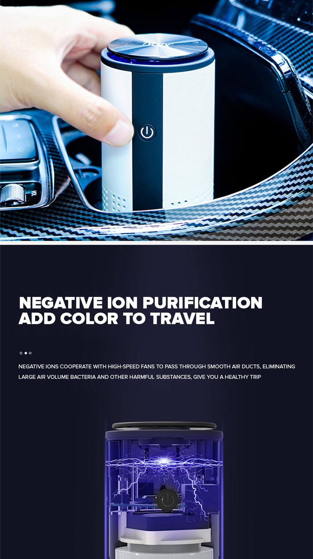 Tylex XF26 Portable Mini Car Air Purifier Effective Air HEPA Filter ...