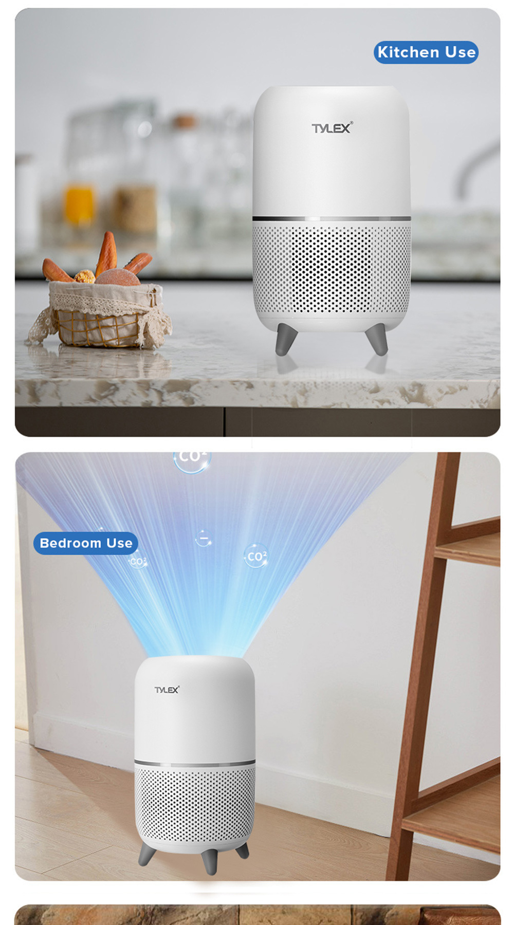TYLEX XF30 Air Purifier 4 Fan Speeds Effective Filter from Dust/Pollen ...