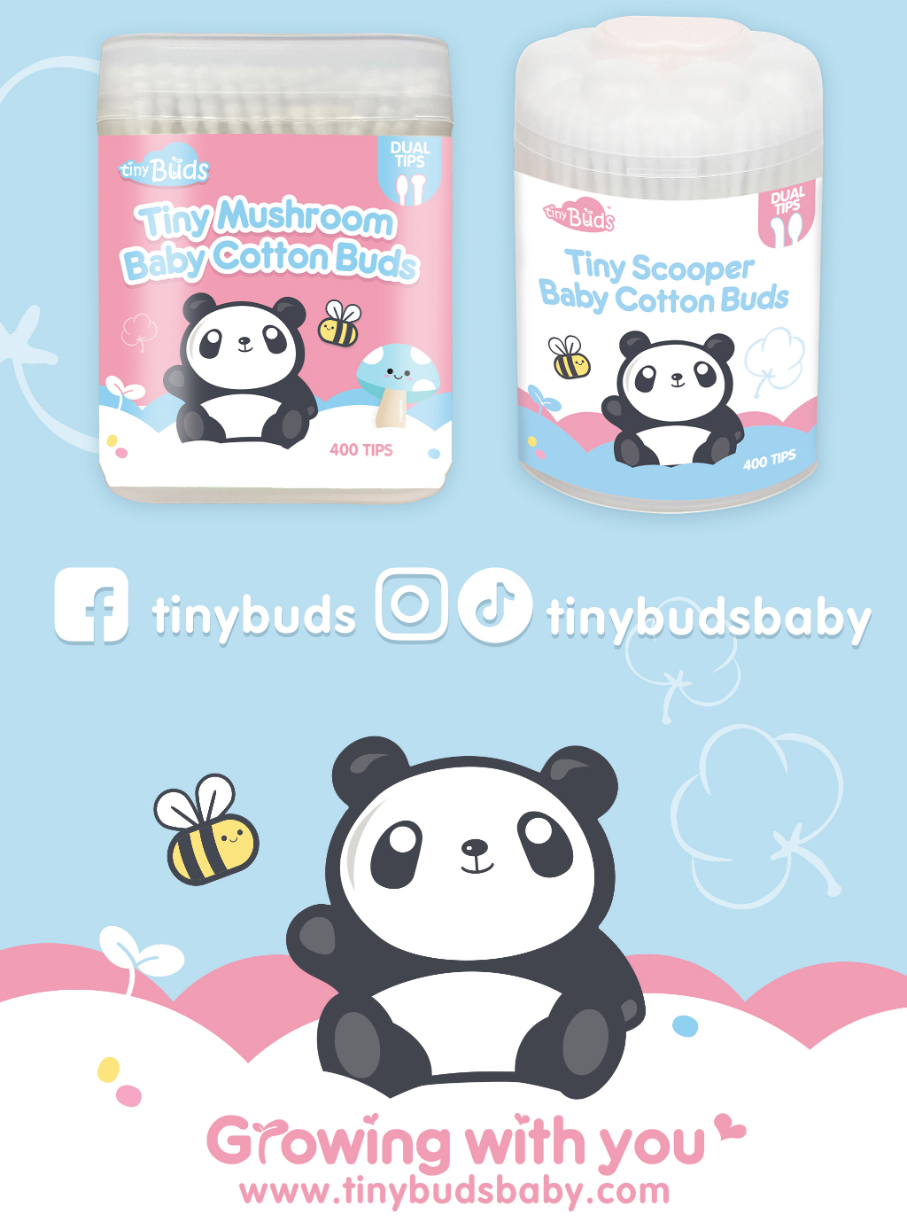 Tiny Buds Tiny Spiral Baby Cotton Buds Twin Pack (400 Tips) | Shopee ...
