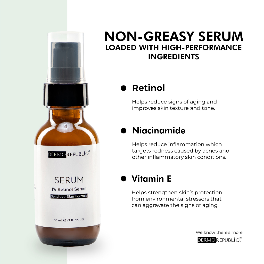 Dermorepubliq 1% Retinol For Sensitive Skins Serum - 30 mL | Shopee ...