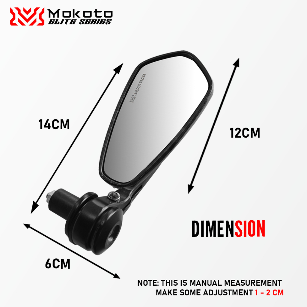 MOKOTO ELITE SERIES SMOKE TINT BAR END SIDE MIRROR MOTO-ES-7375 GECKO ...