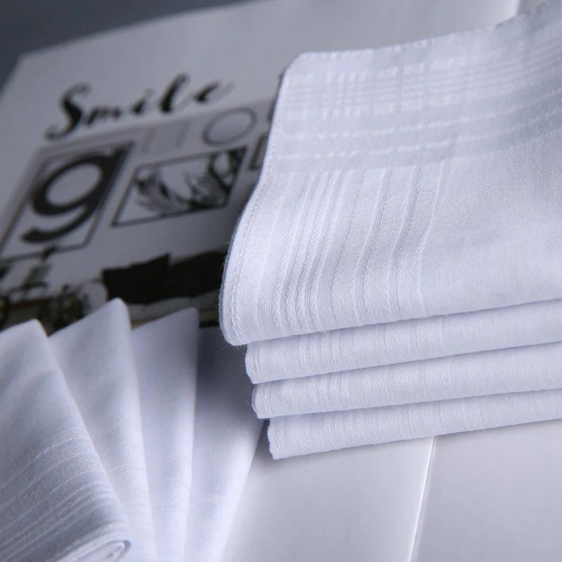 COD ☑️ 6/12 Pure White Scarf Handkerchief Panyo Pure Cotton Men's White ...