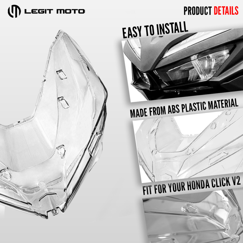 LEGITMOTO HONDA CLICK V2 HEADLIGHT LENS LG-8175 / CLEAR FLASHER ...