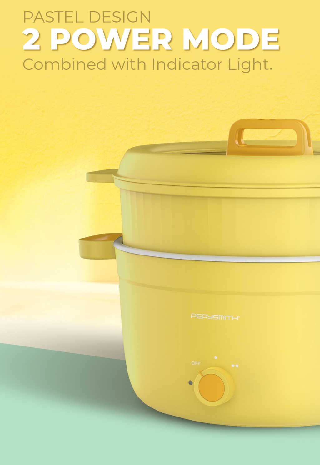 PerySmith SN1100 4L 2in1 Non-Stick Multi Cooker Steamer and Pot with 2 ...