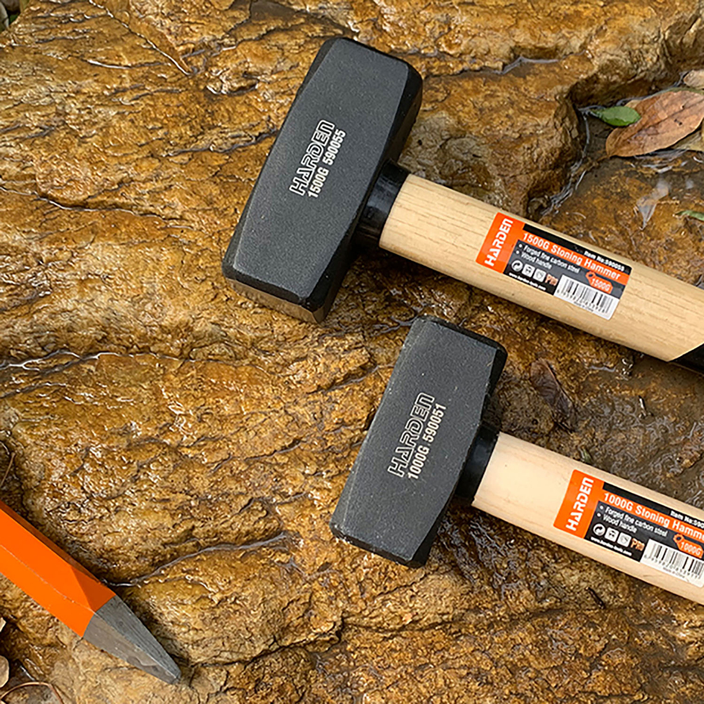 Harden 1.0kg - 2.0kg Stoning Hammer With Wood Handle Multi Tool 1000G-2000G Strength Stoning ...