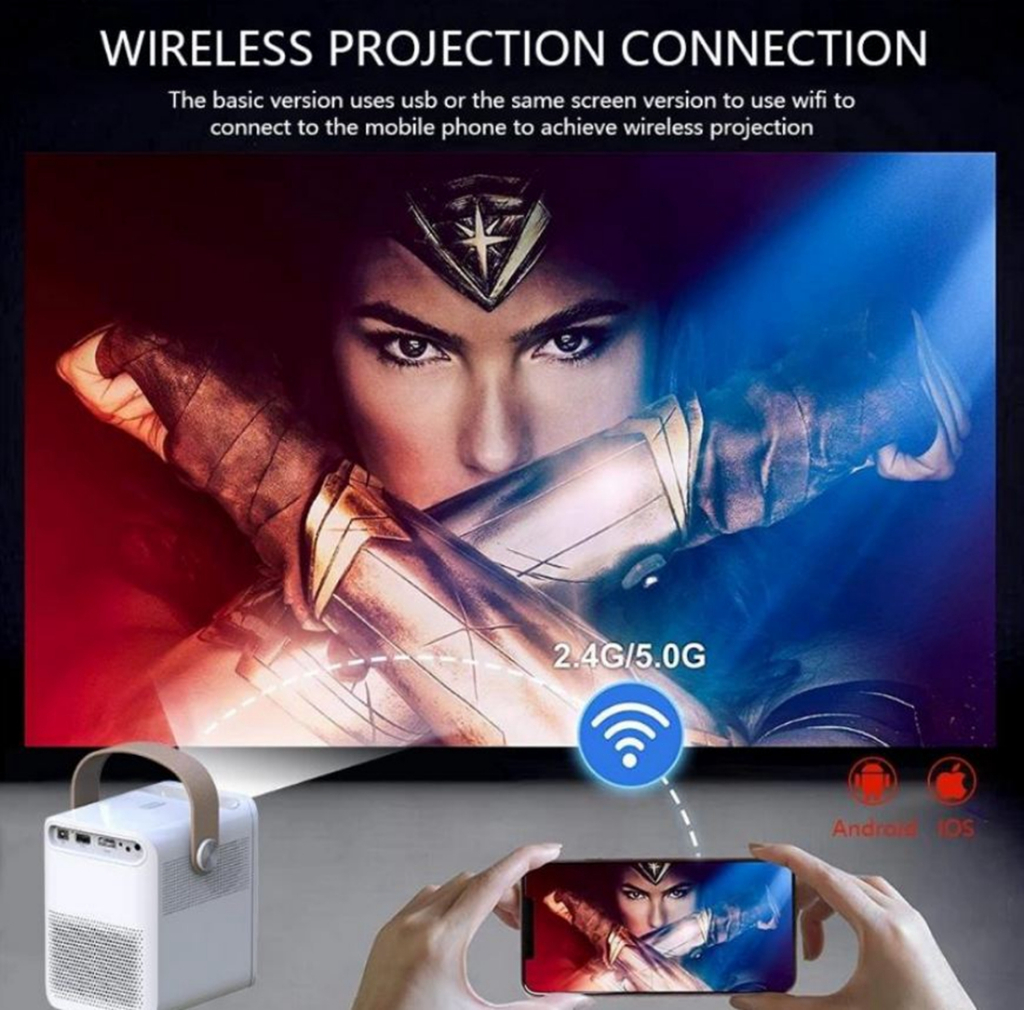 CP350 WIFI LED Multimedia Projector Portable LED Smart Projector Home ...