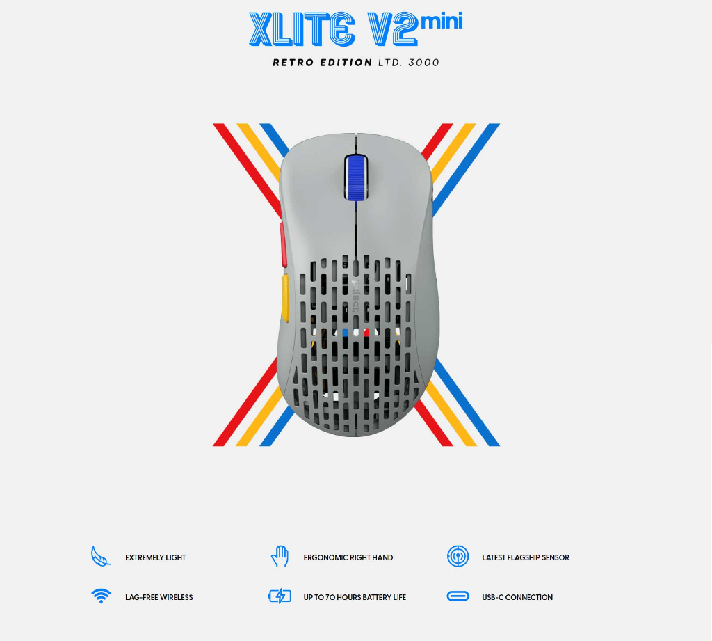Pulsar Xlite V2 Mini Retro Edition Ultralight Ergonomic Lag Free ...