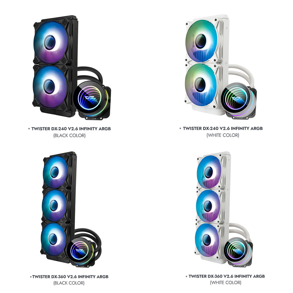 EasyPC| DarkFlash Twister DX 360 V2.6 ARGB AIO cpu liquid cooler| Black and White | Shopee ...