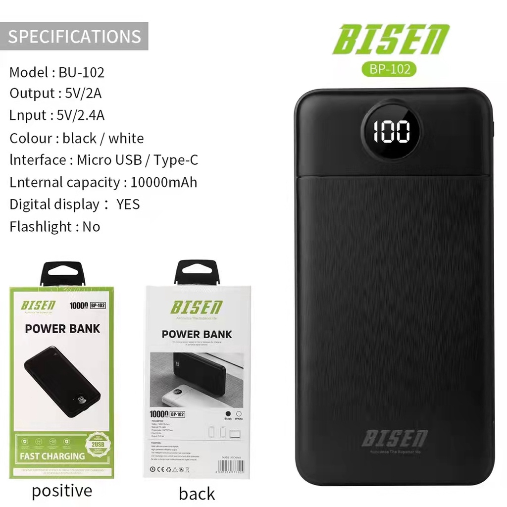 BISEN 10000Mah Powerbank 20000Mah Power Bank display power original ...