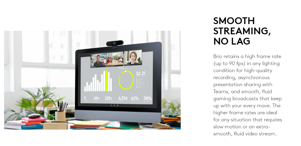 Logitech C1000E Brio Ultra HD Pro Business Webcam w/ Ultra 4k HD Video ...