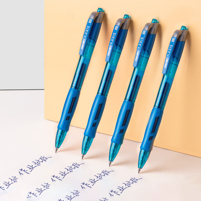 Deli Press Ballpen Gel Pen 0.5mm Black/Blue Ink Sign Writing Pen School ...