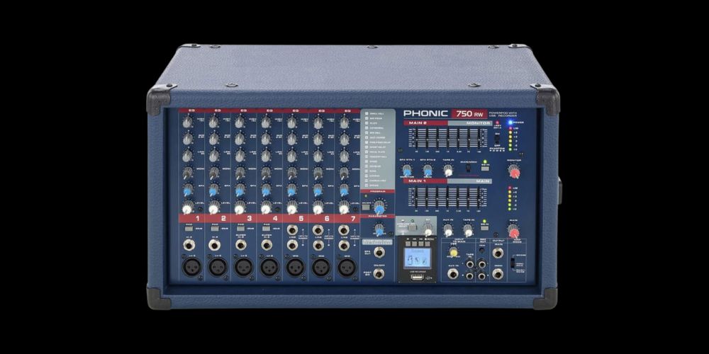Phonic POWERPOD 750RW 500W 7-Channel Powered Mixer w/ USB Recorder ...