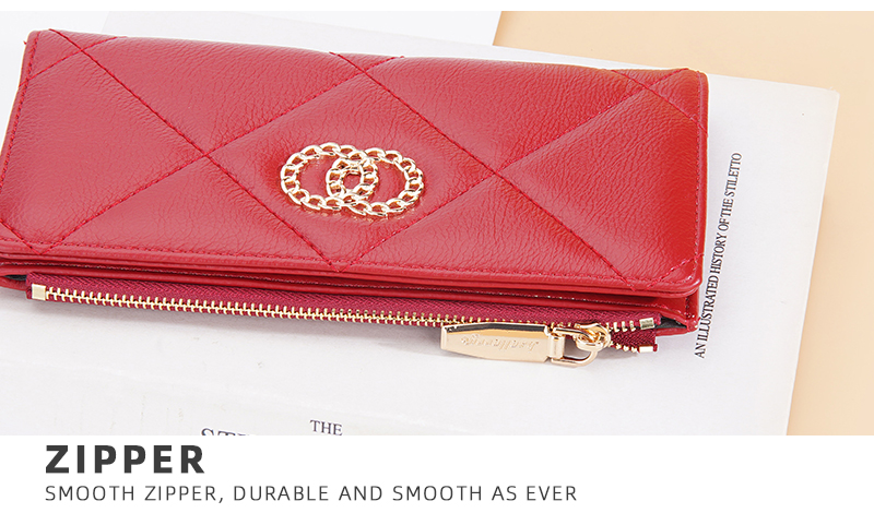 Baellerry Zipper Long Leather Wallet Card Holder Phone Pocket Ladies ...