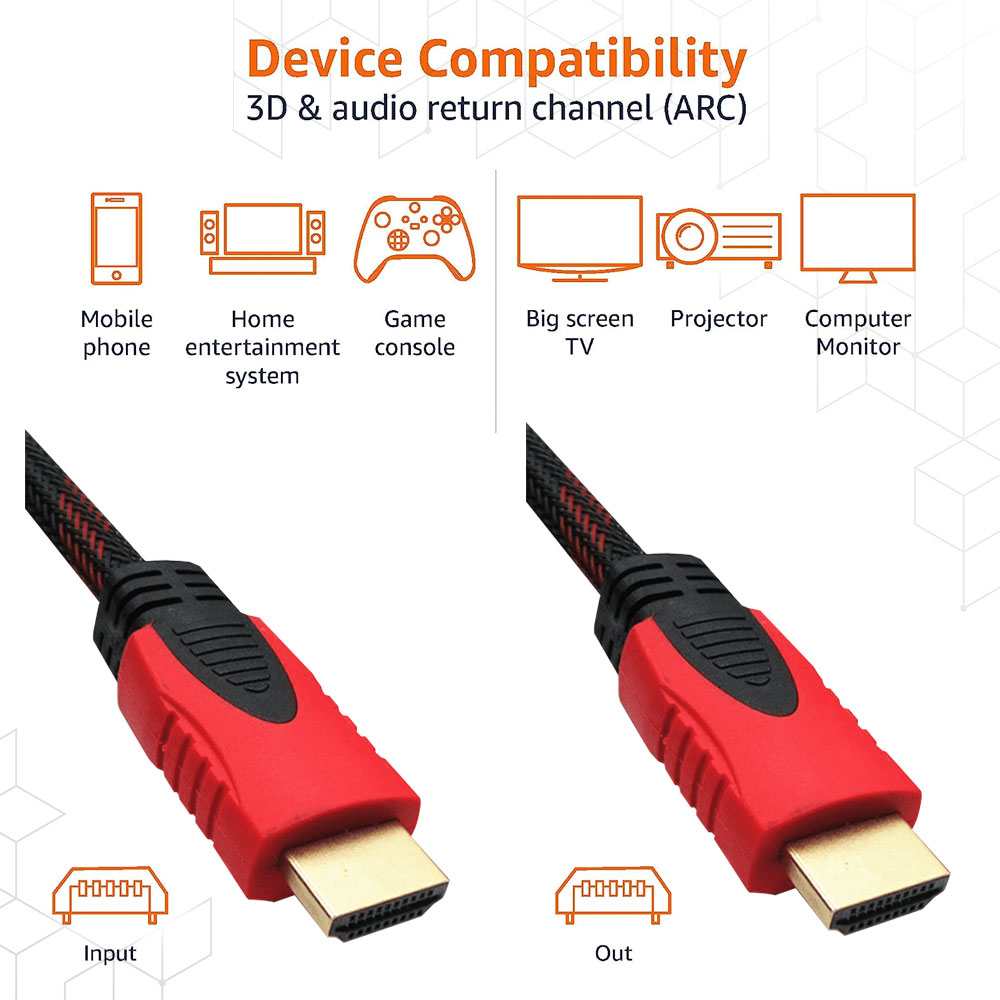 EasyPC| Ad-Link Black and Redmesh hdmi cable connector| 5 and 10 Meters ...
