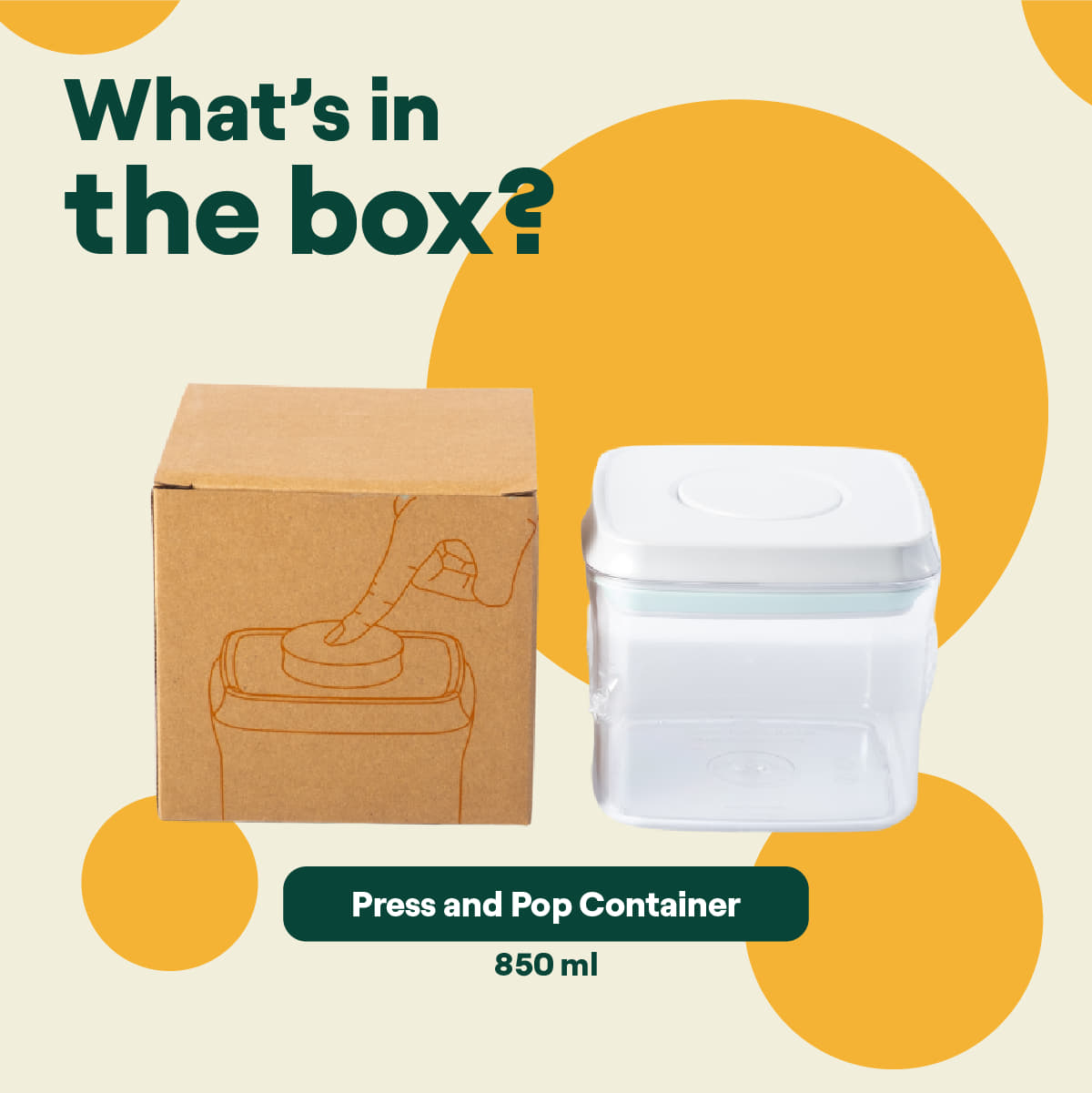 Famco Press & Pop Container, Air-Tight Kitchen Organizer, Pop-up Lid ...