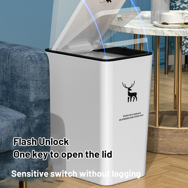 CHIT 15L Trash Can Big Capacity Press The Cap Design Kitchen Bathroom ...