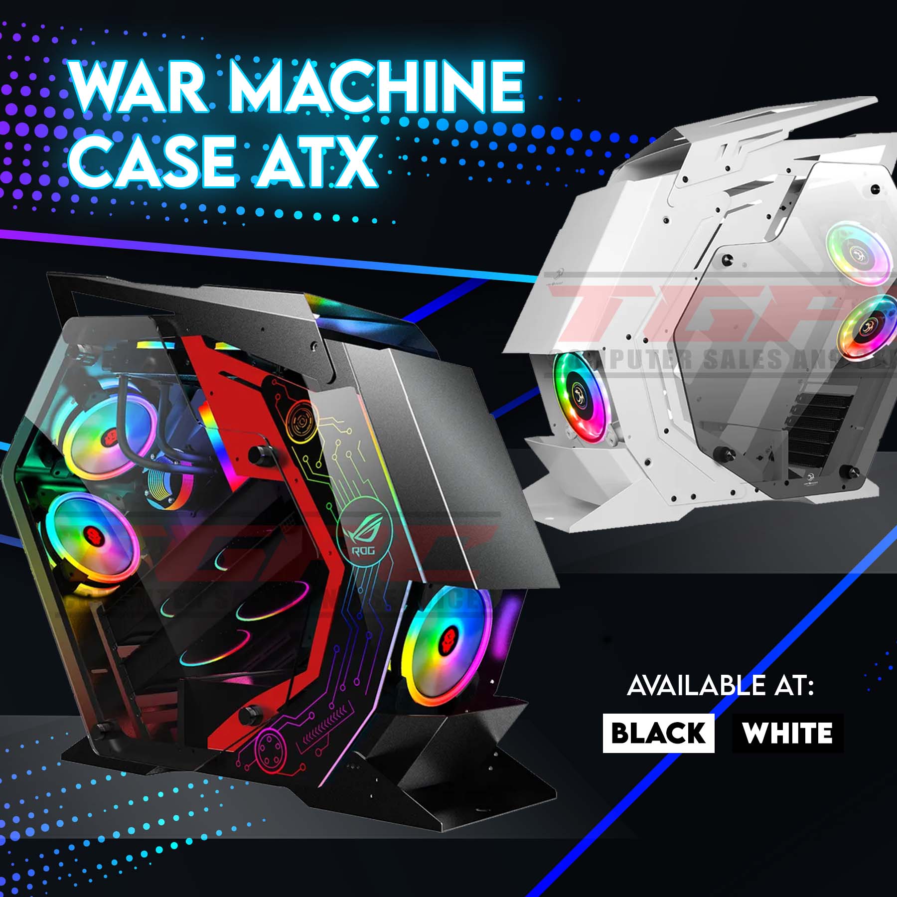 Keytech War Machine Case ATX | Double Side Tempered Glass Gaming Air ...